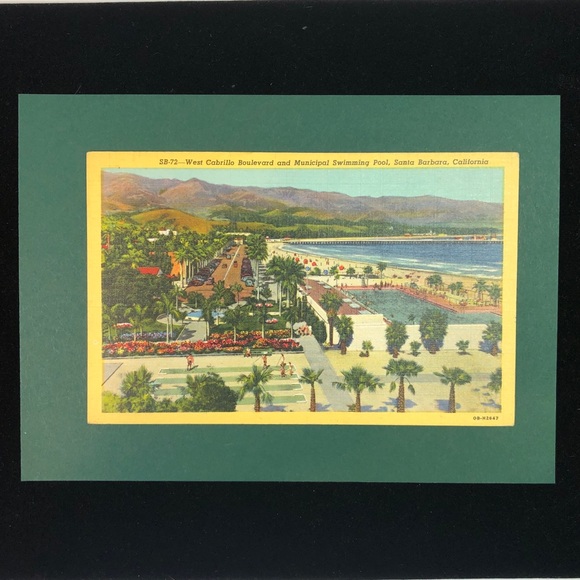 Vintage | Office | Vintage Santa Barbara Linen Postcard Art | Poshmark